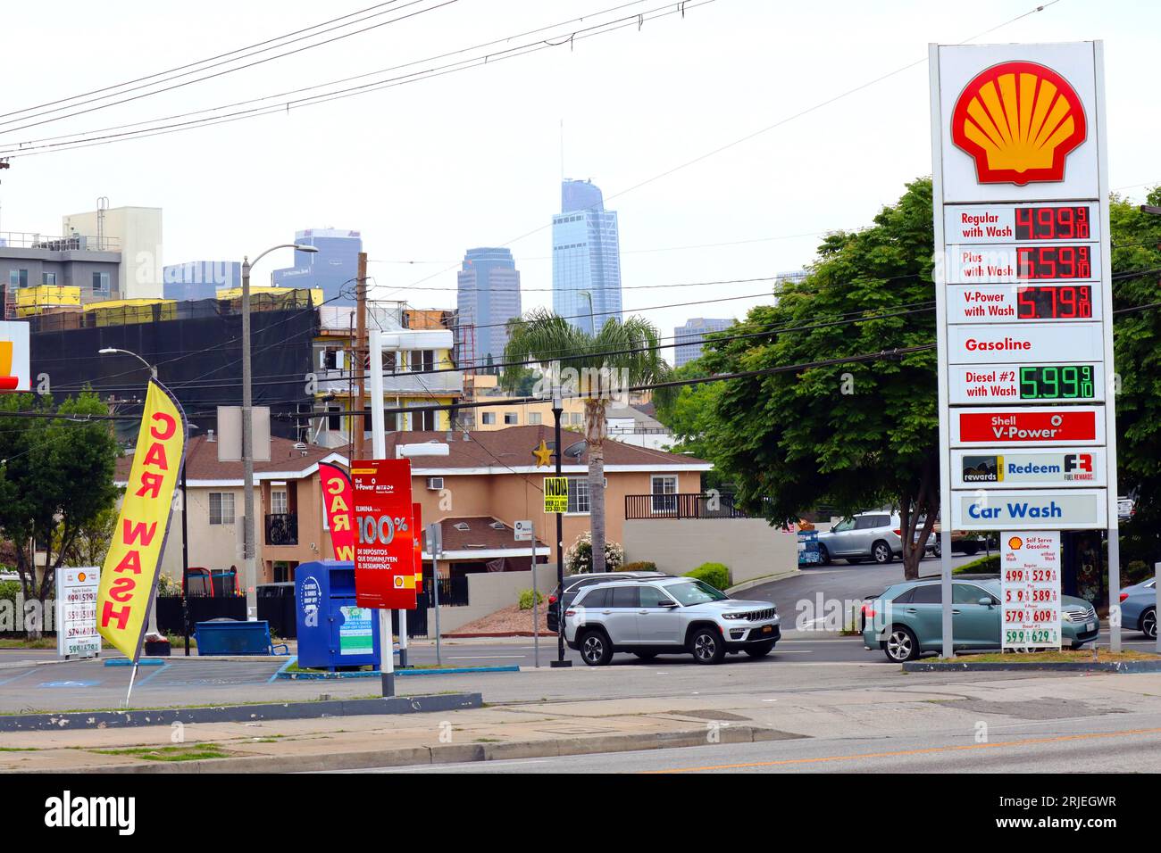 Los Angeles, California: SHELL Gas Station. Shell is a global group of ...