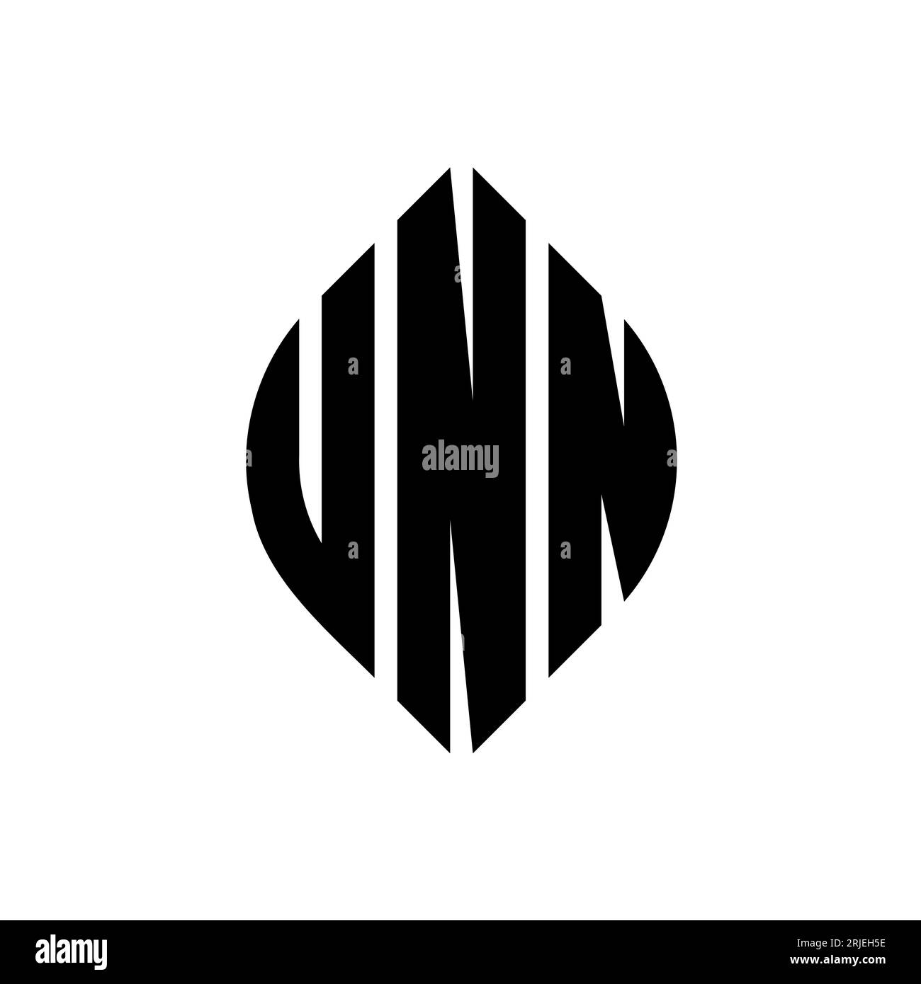 UNN circle letter logo design with circle and ellipse shape. UNN ...