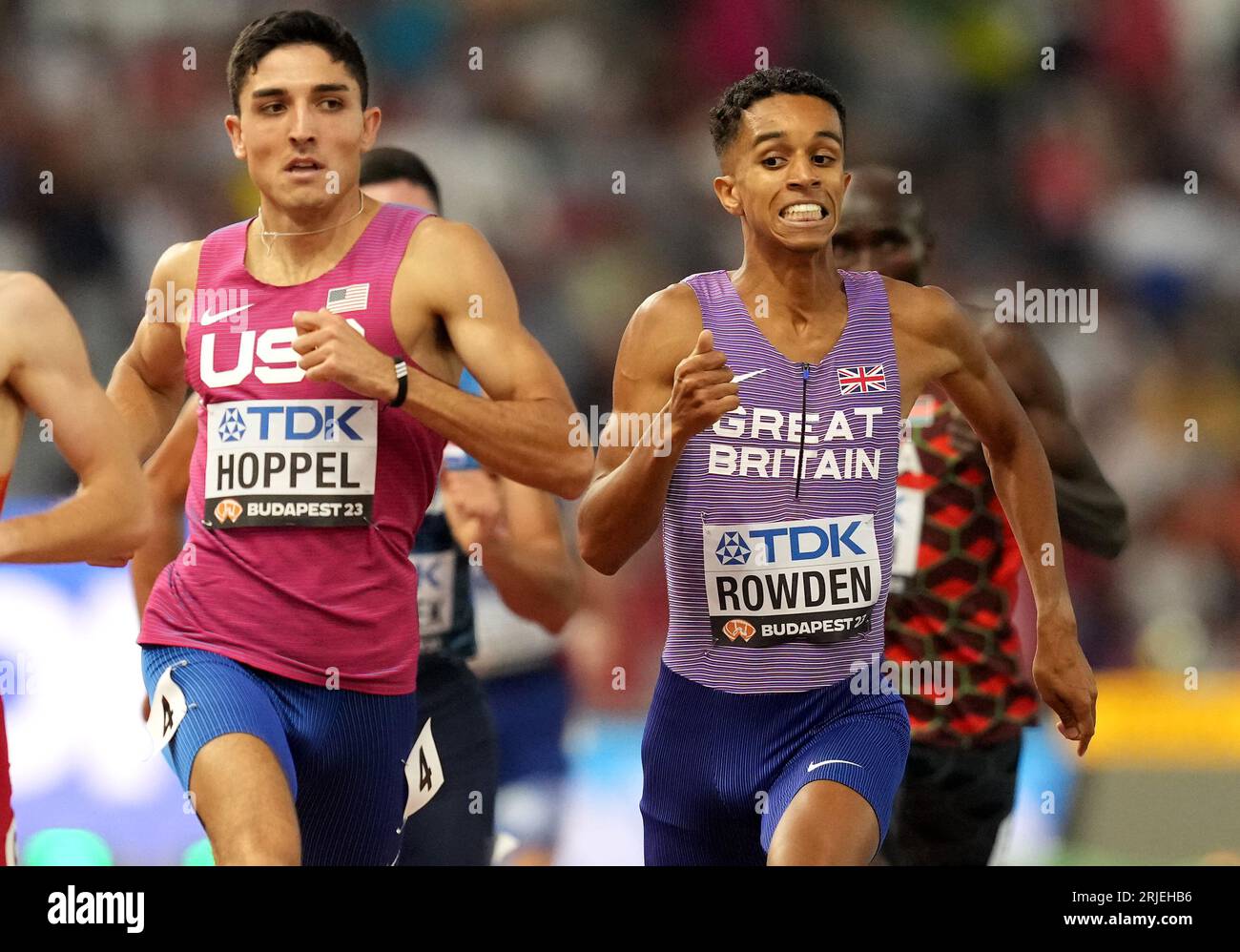 Great Britain's Daniel Rowden (right) finishes 3rd in the Men's 800 ...