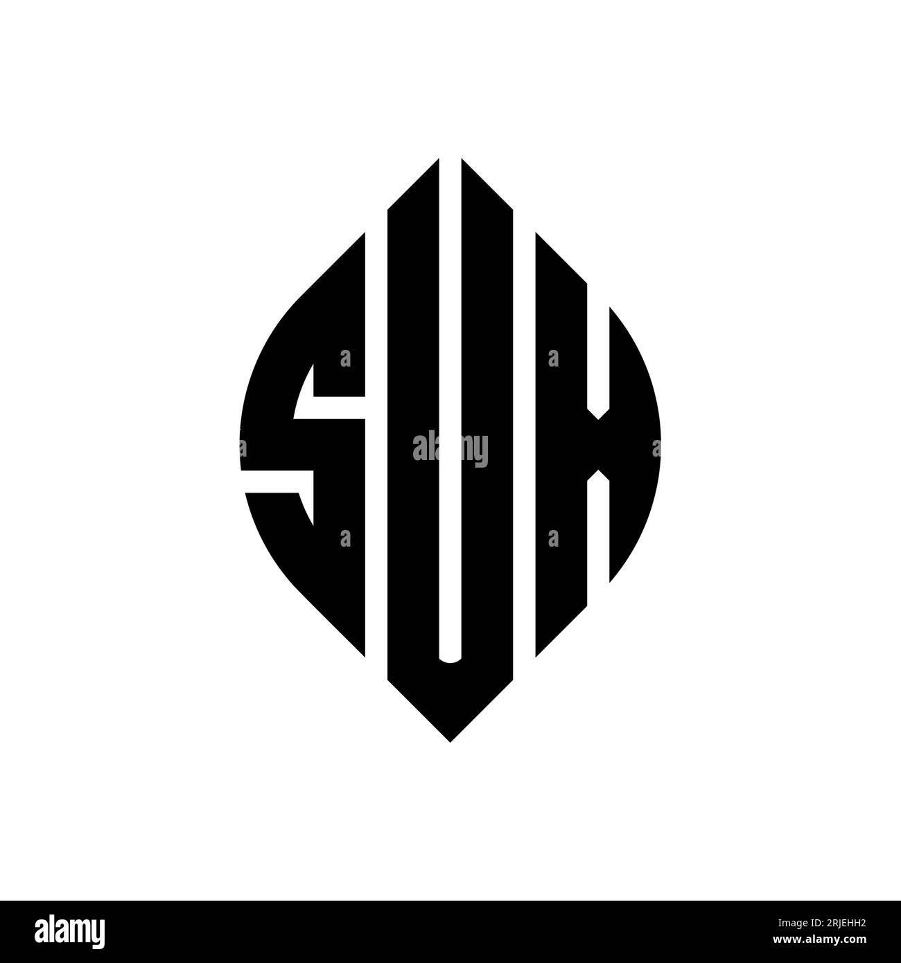 SUX circle letter logo design with circle and ellipse shape. SUX ...