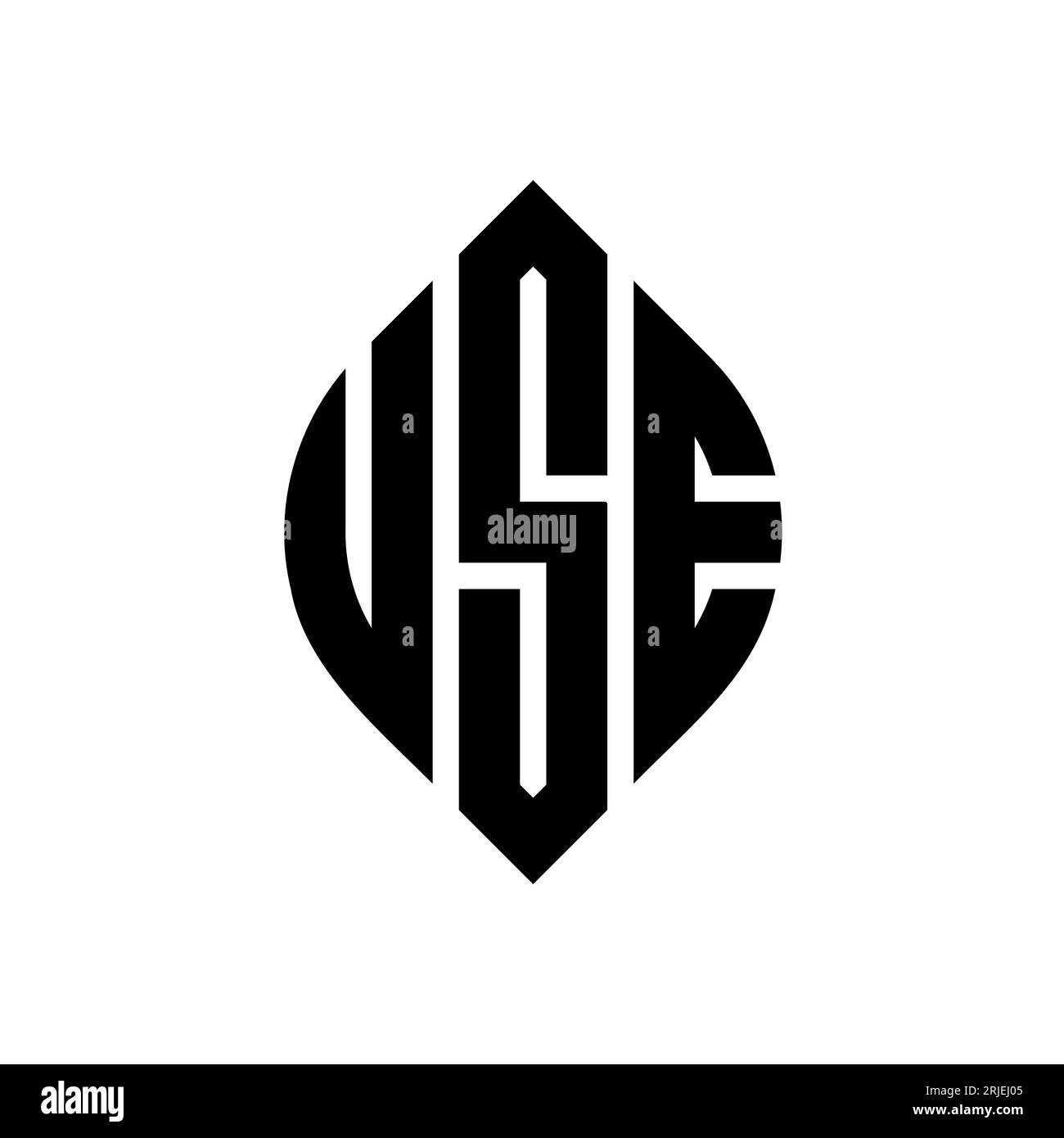 USE circle letter logo design with circle and ellipse shape. USE ...