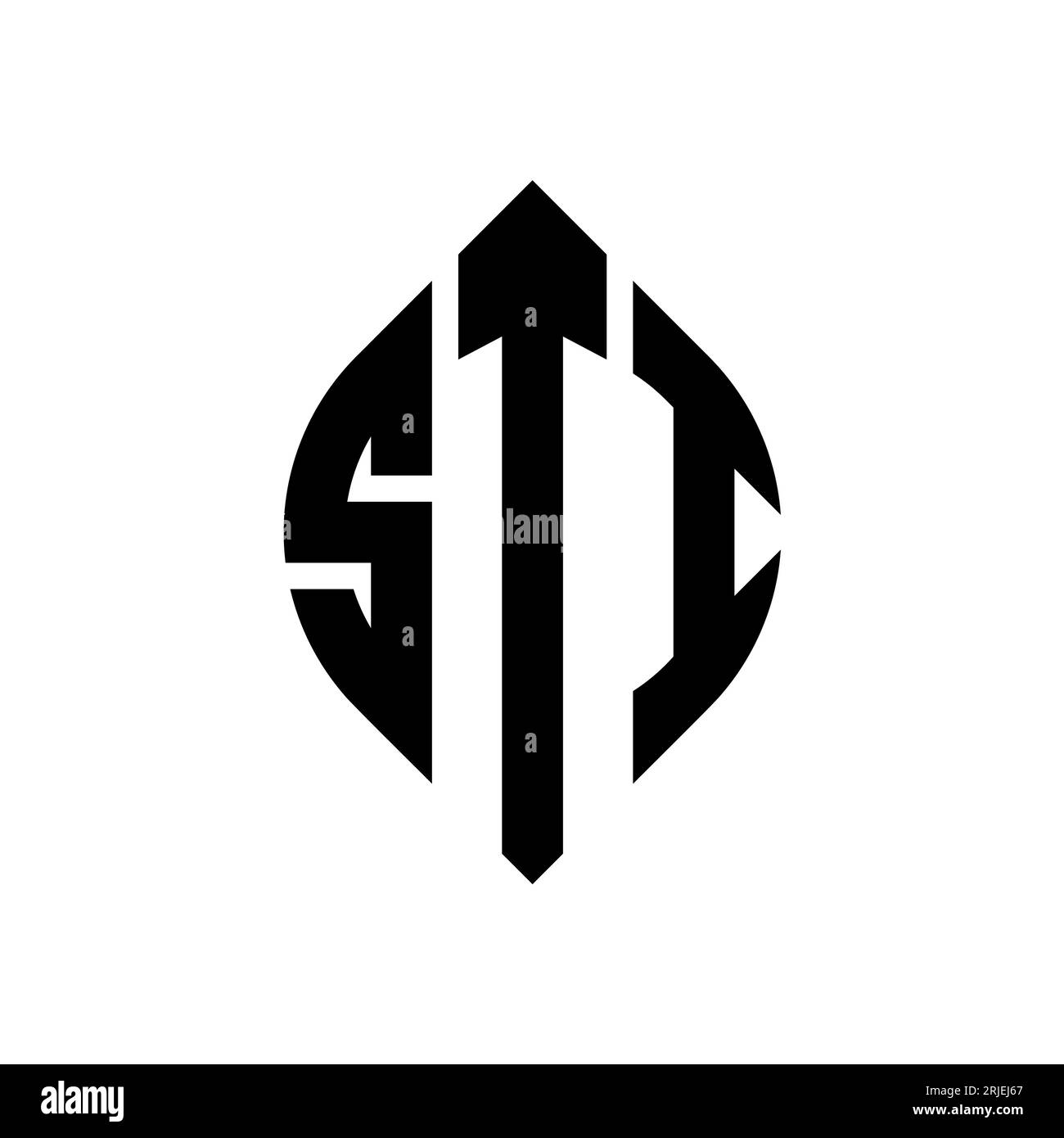 STI circle letter logo design with circle and ellipse shape. STI ellipse letters with ...