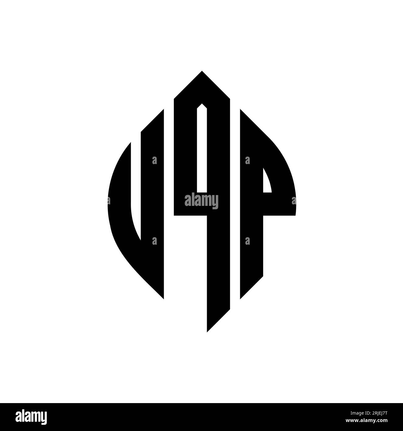 UQP circle letter logo design with circle and ellipse shape. UQP ...