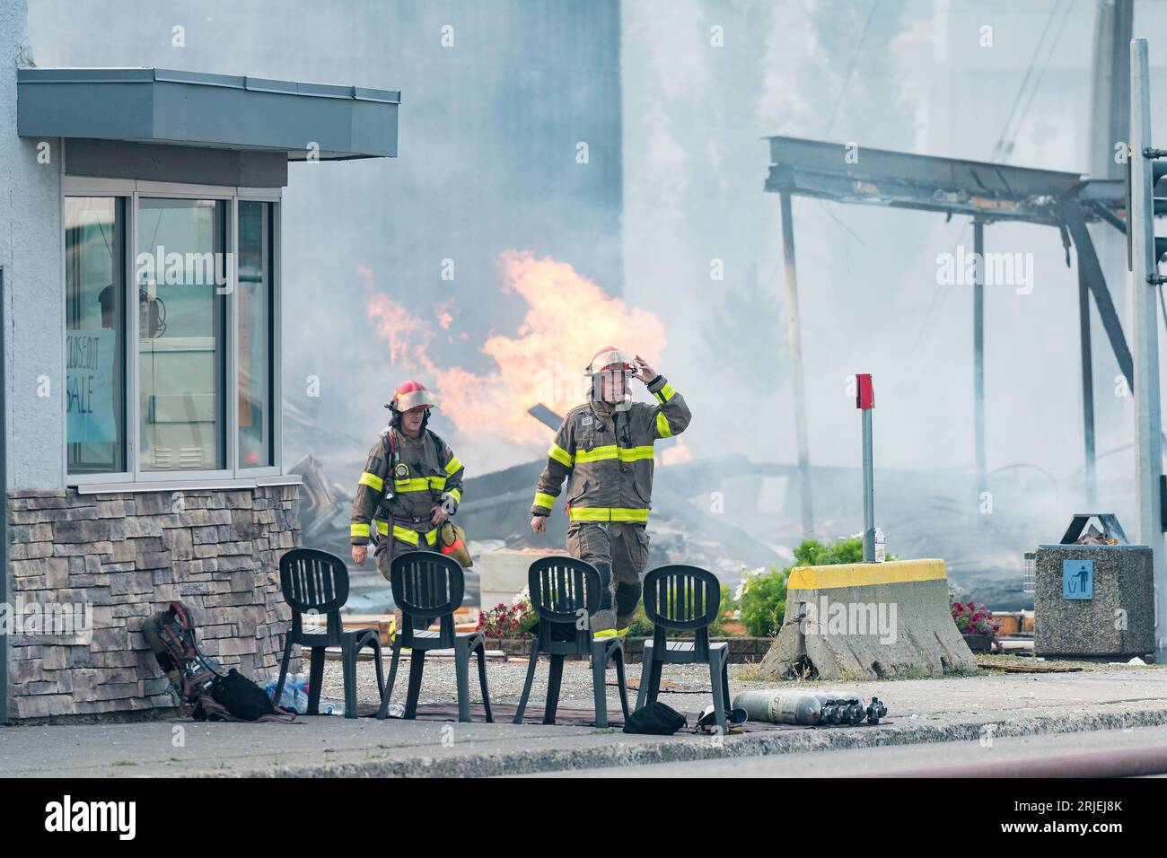 Prince George, Canada. 22nd Aug, 2023. Prince George fire crews attend ...
