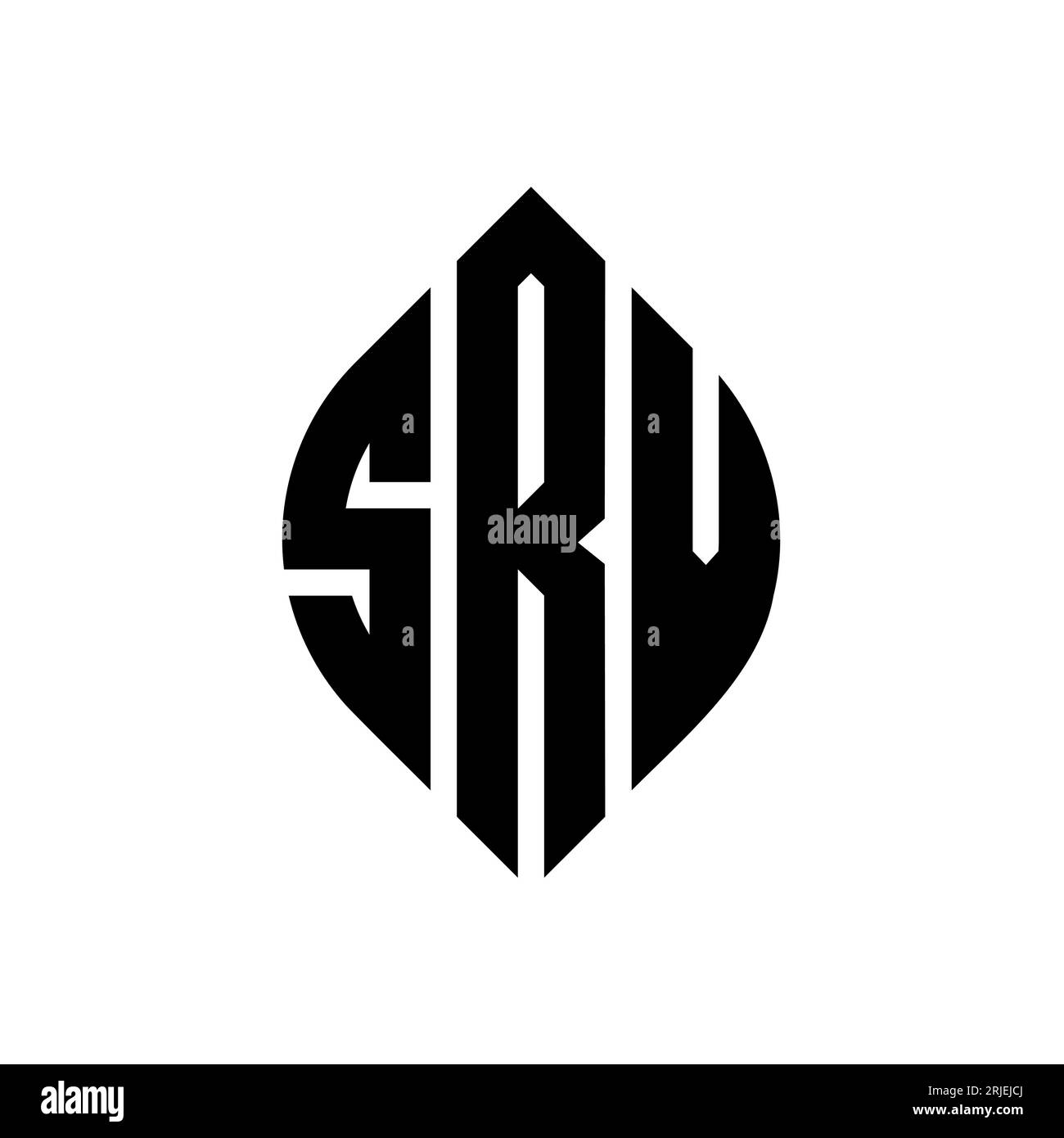 SRV circle letter logo design with circle and ellipse shape. SRV ...