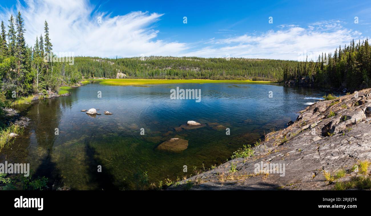 Summer afternoon at Cameron River Day Use Area in Hidden Lake ...