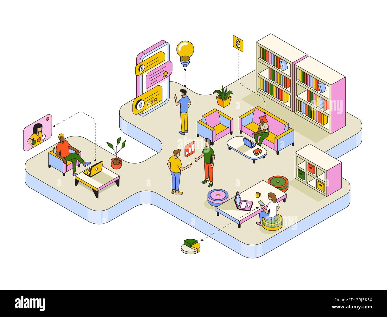 Isometric ilustration of Expert team for Data Analysis, Business ...