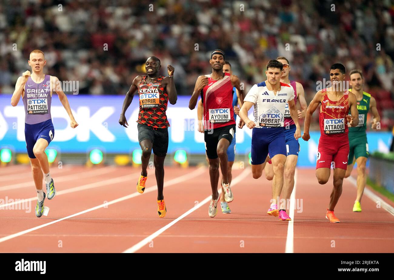 Great Britain's Ben Pattison (left) competes in the Men's 800 metres ...