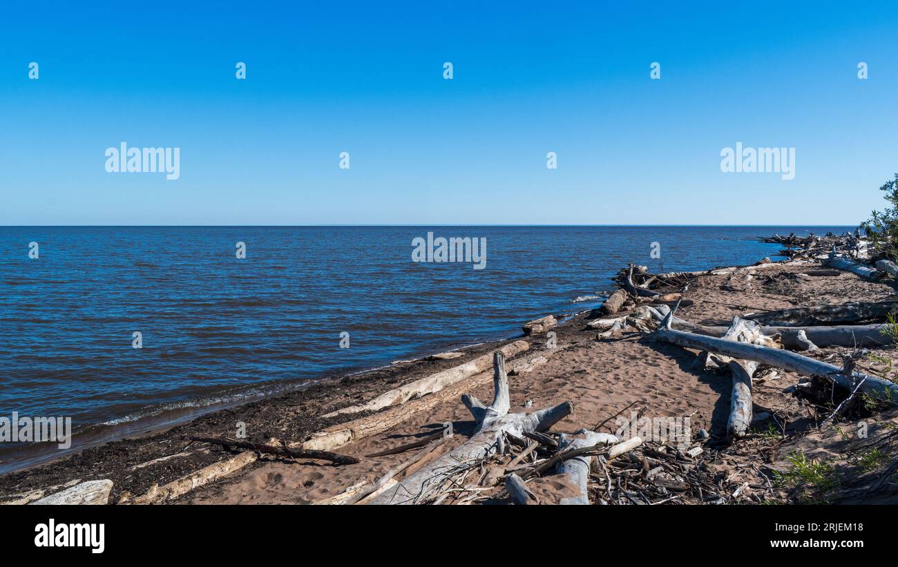 Calm Summer Afternoon at Shore of Great Slave Lake, Hay River ...