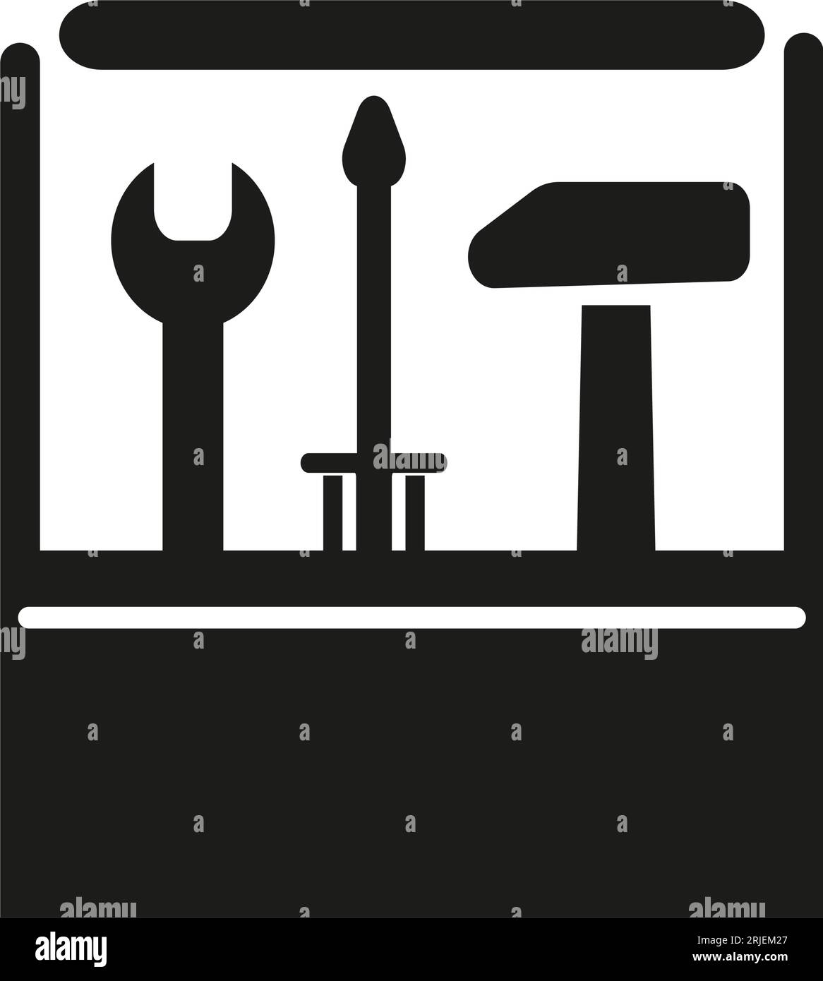Toolbox with screwdriver, hammer, wrench icon Stock Vector Image & Art ...