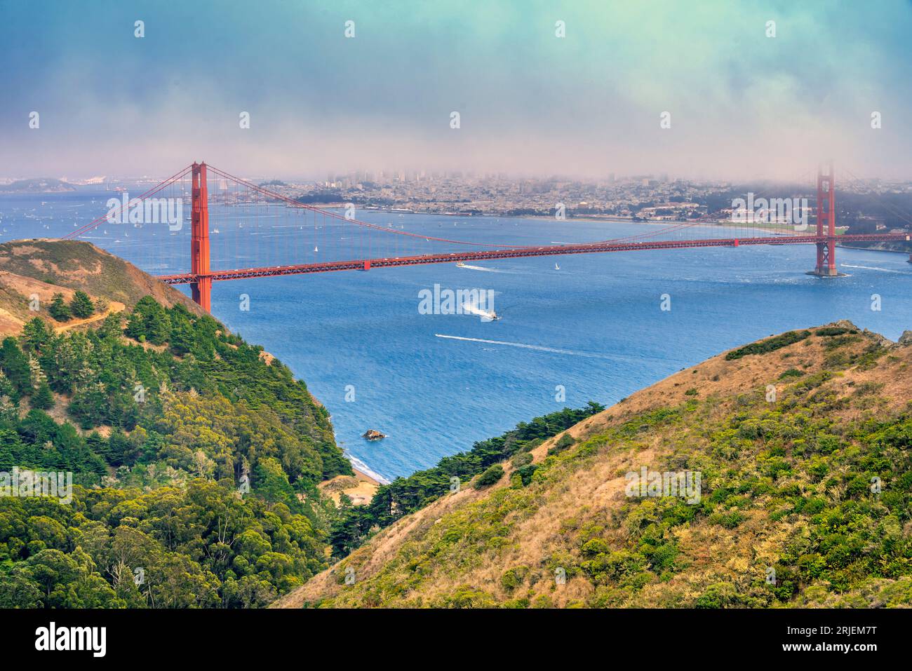 Golden Gate Bridgewith some Fog San Francisco California,USA Stock ...