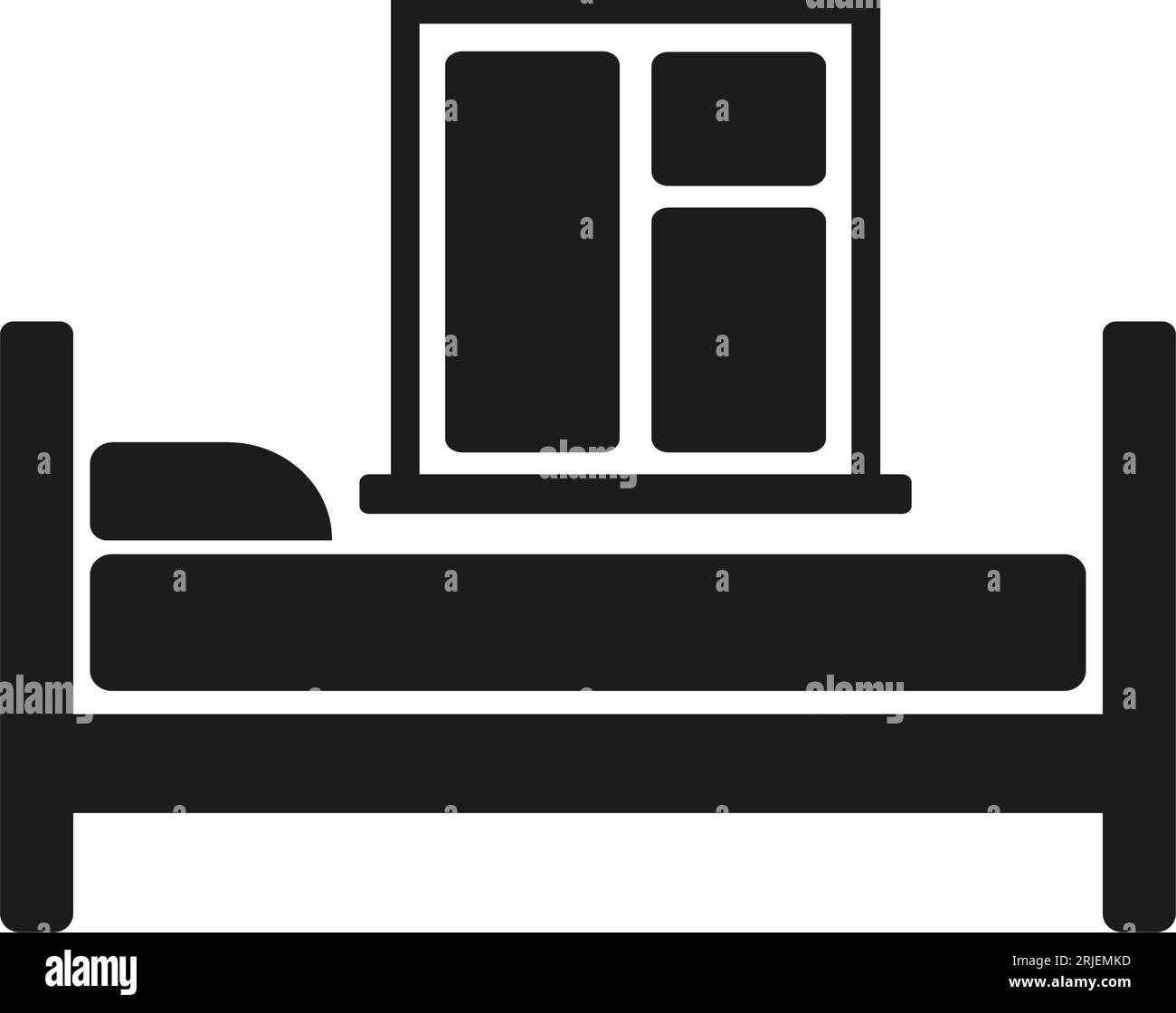 Bedroom with window Cut Out Stock Images & Pictures - Alamy