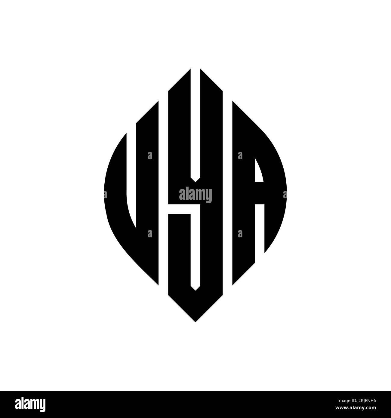 UYA circle letter logo design with circle and ellipse shape. UYA ...