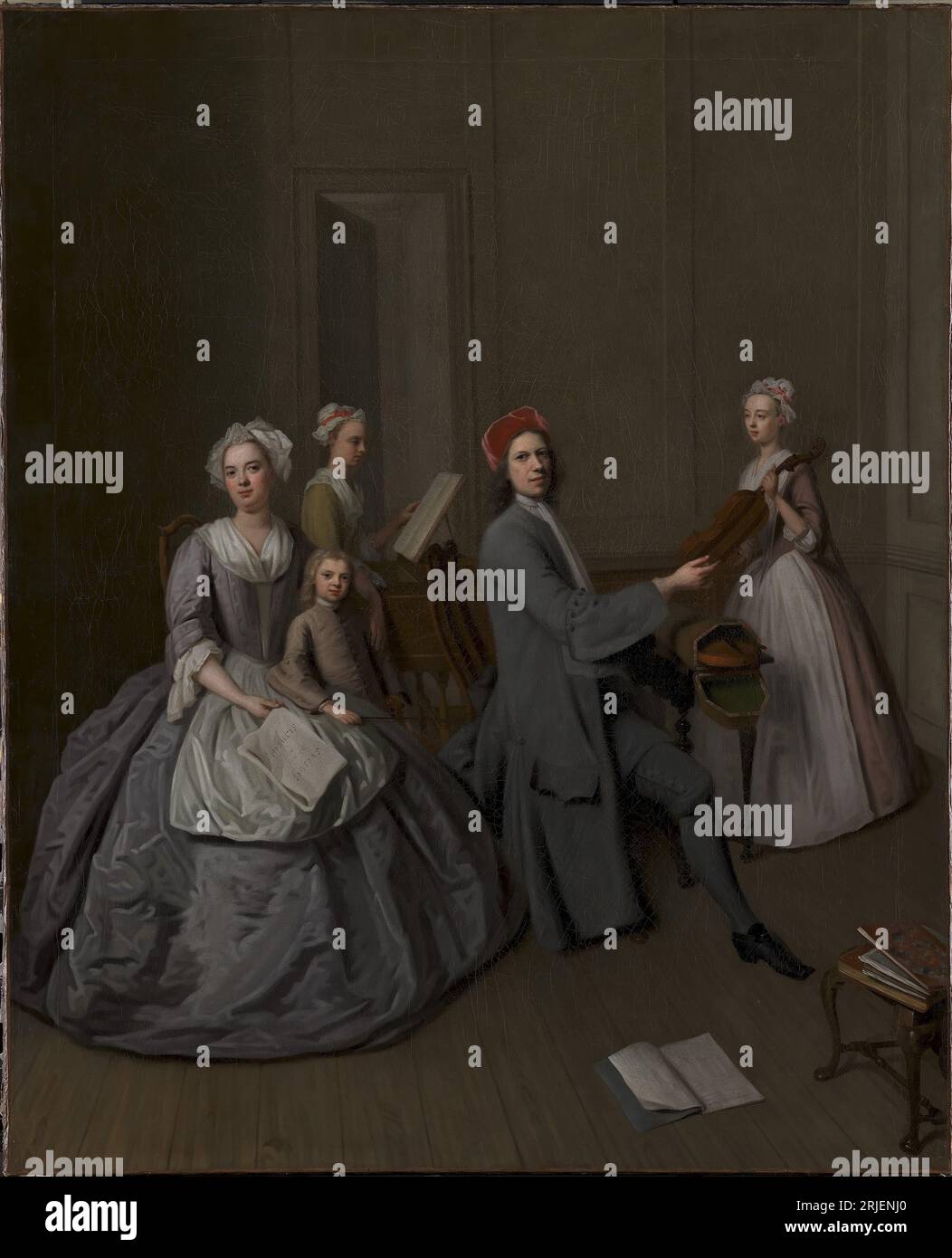 The Artist's Family Making Music Together circa 1728-1732 by Balthasar ...