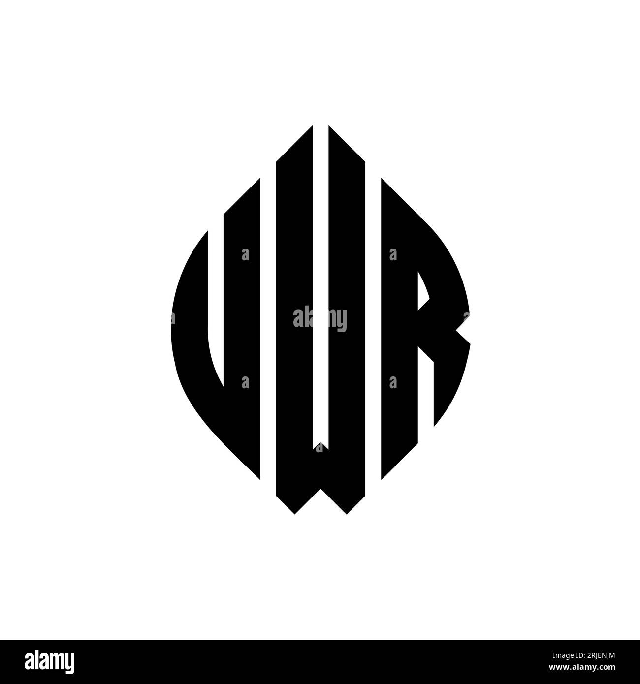 UWR circle letter logo design with circle and ellipse shape. UWR ...