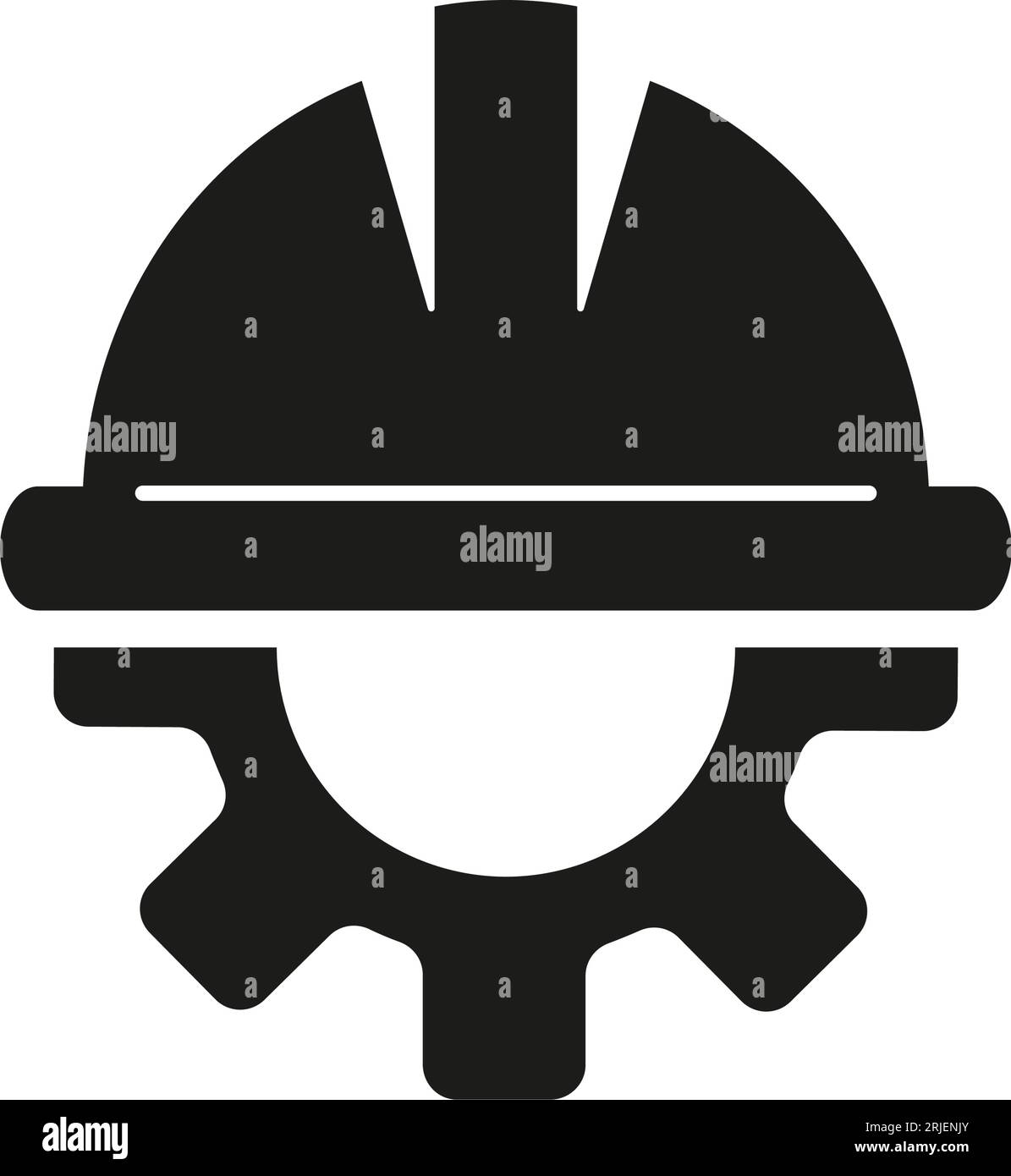 Cog with helmet simple icon Stock Vector Image & Art - Alamy