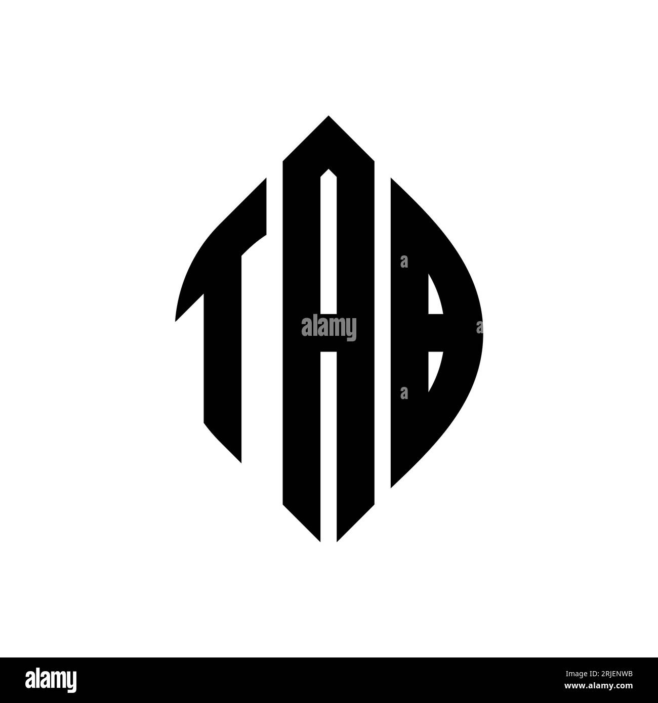 TAB circle letter logo design with circle and ellipse shape. TAB ...