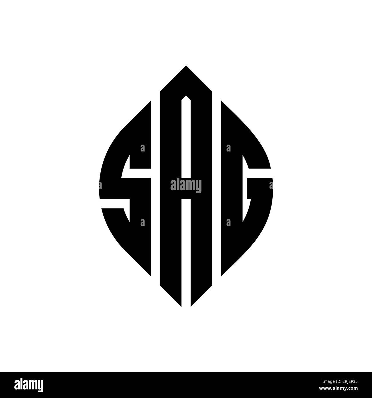 SAG circle letter logo design with circle and ellipse shape. SAG ...