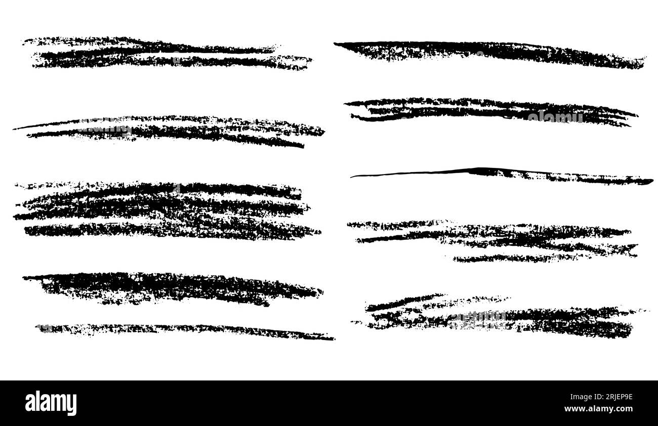 Grunge Chalk Textured Free Hand Brush Set Stock Vector Image & Art - Alamy