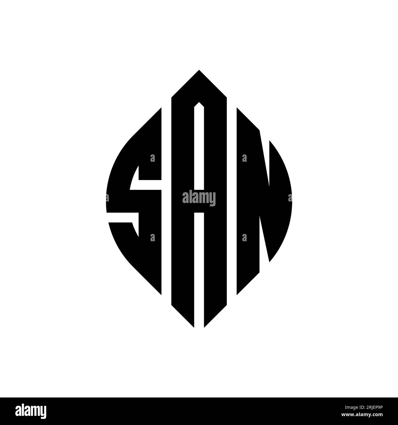 SAN circle letter logo design with circle and ellipse shape. SAN ...