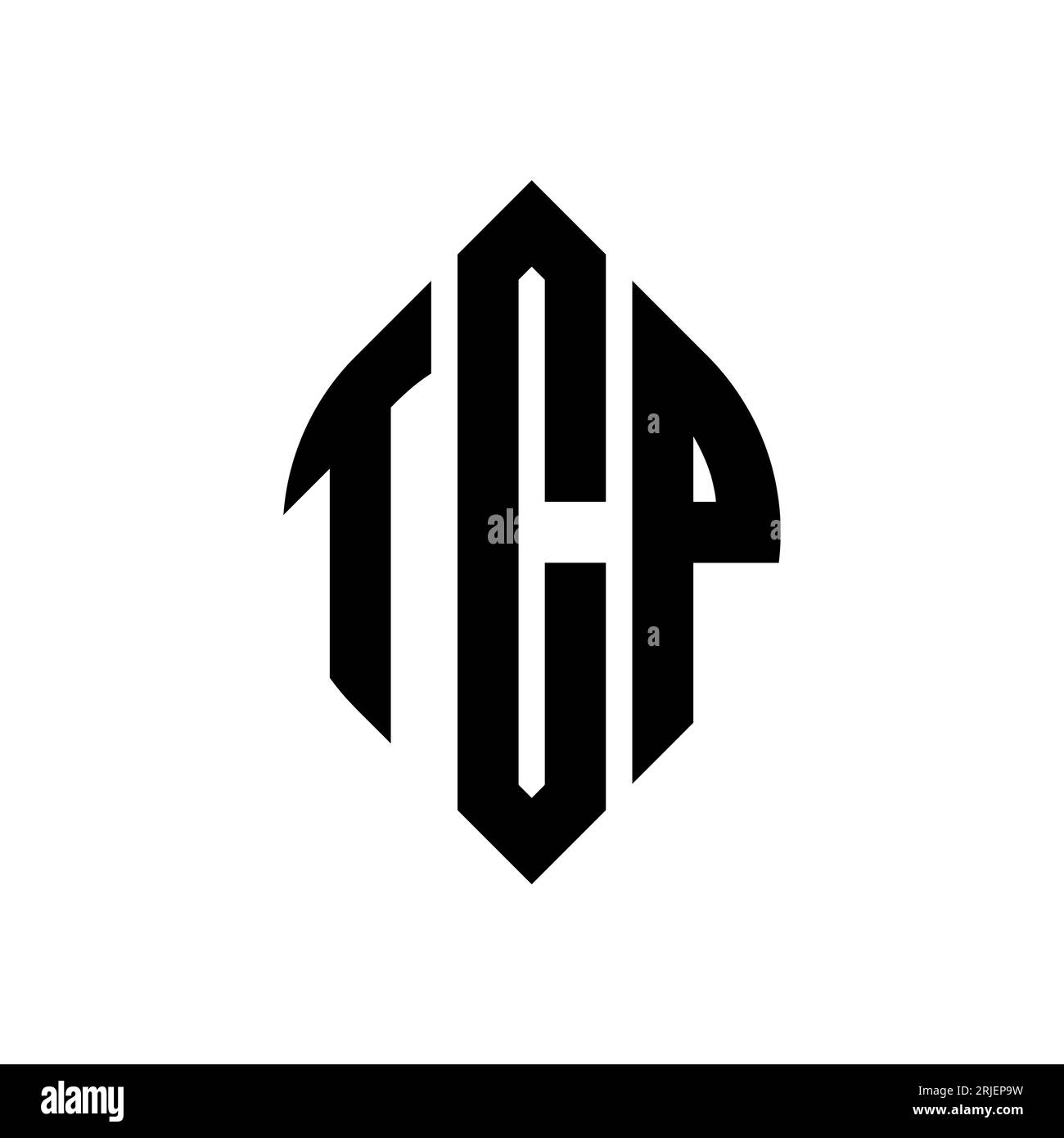 TCP circle letter logo design with circle and ellipse shape. TCP ...