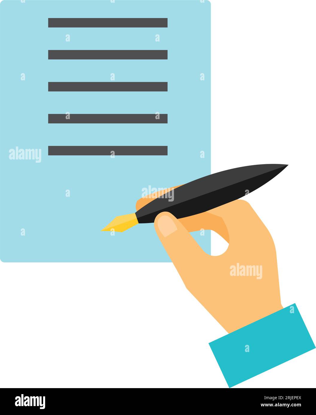 Signing contract fountain pen Stock Vector Images - Alamy
