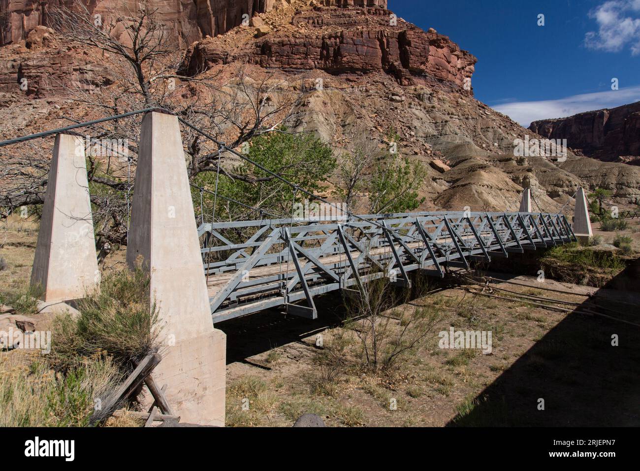 The Swinging Bridge over the San Rafael River at the mouth of Buckhorn ...