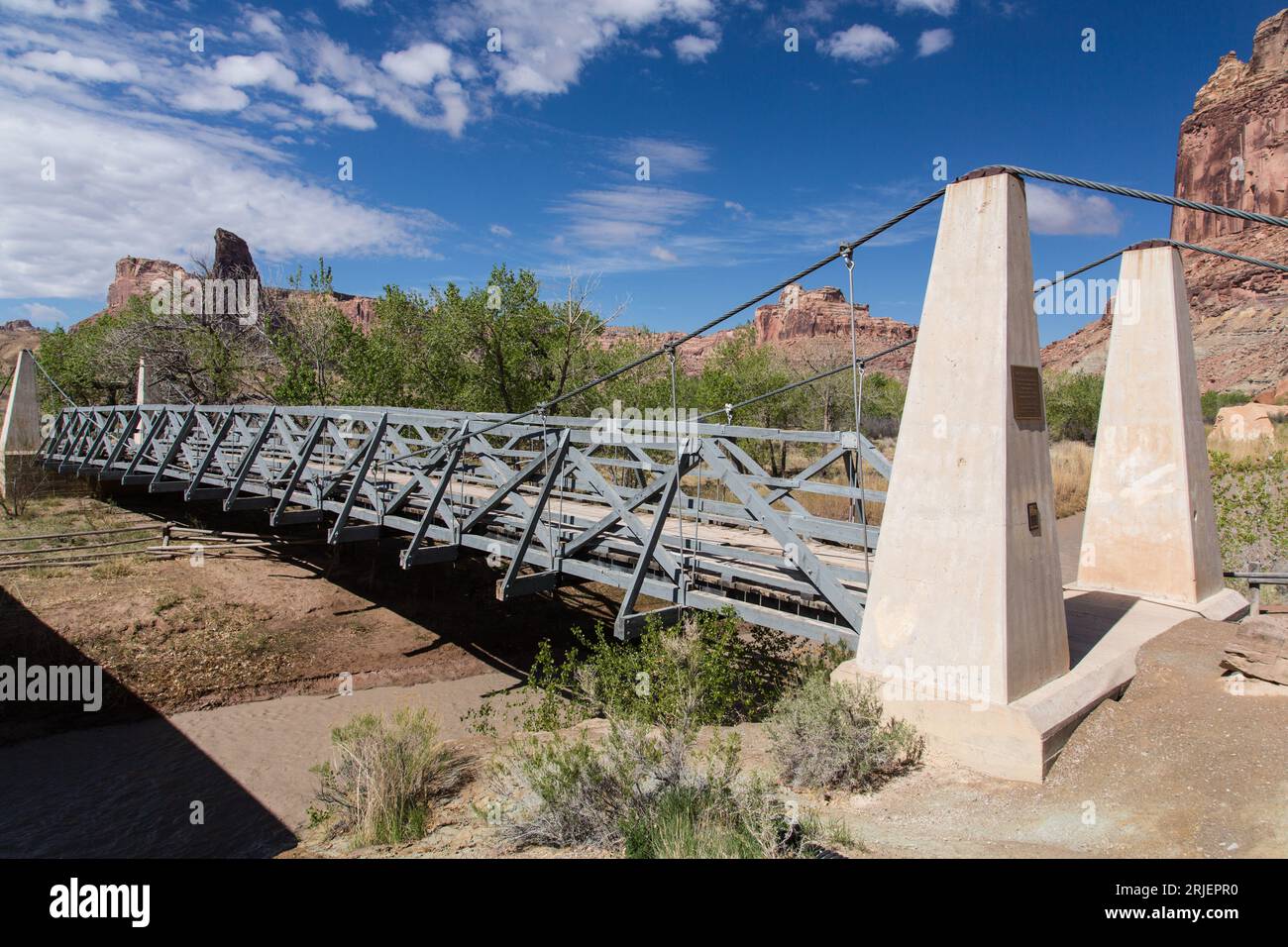 The Swinging Bridge over the San Rafael River at the mouth of Buckhorn ...