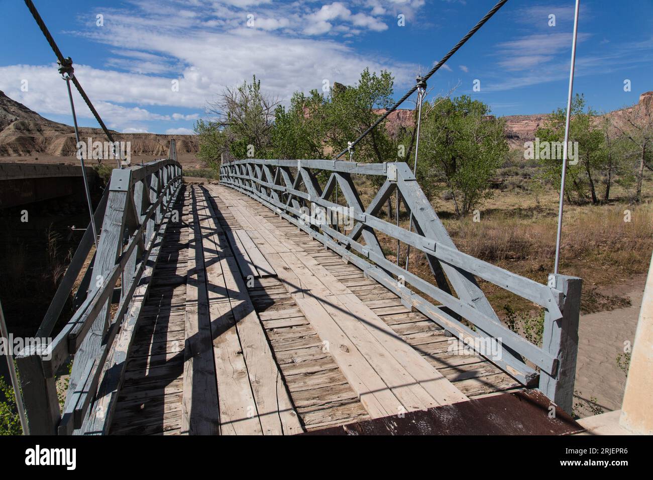 The Swinging Bridge over the San Rafael River at the mouth of Buckhorn ...