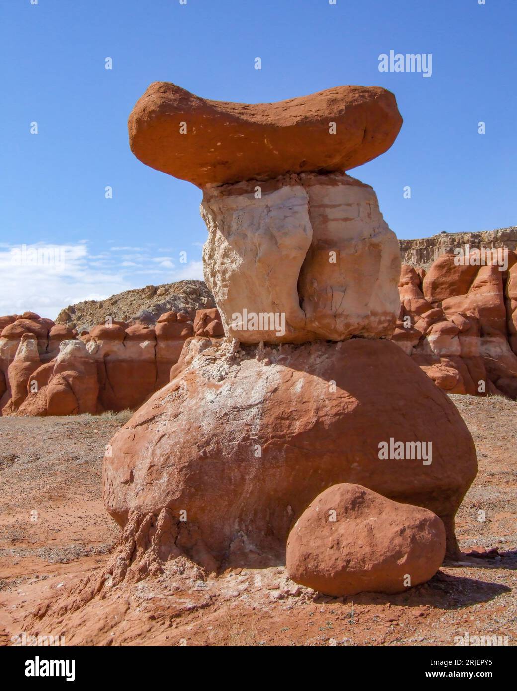 Colorful Entrada sandstone formations called hoodoos in the Little ...