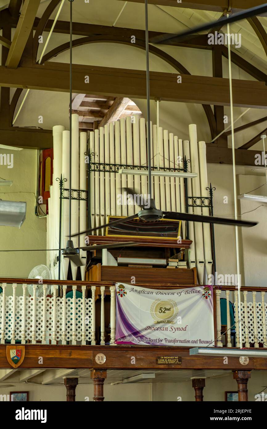 Pipe organ in the choir of St. John's Anglican Cathedral in Belize City ...
