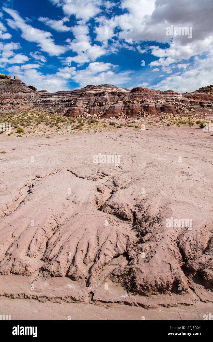 Colorful bentonite clay hills in the Morrison Formation in the ...