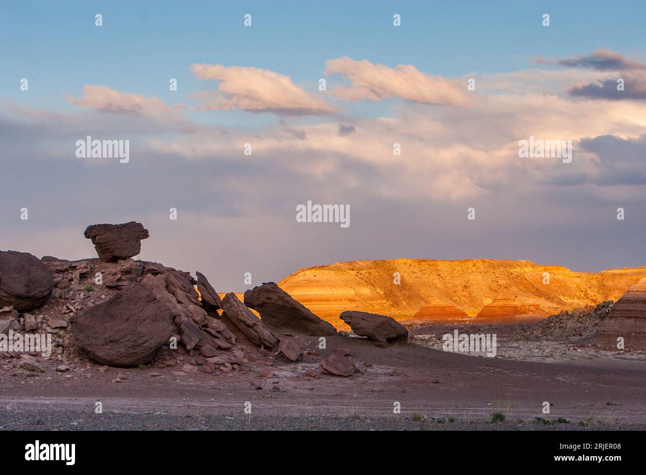 Colorful hills in the Morrison Formation along Buckmaster Wash drainage ...