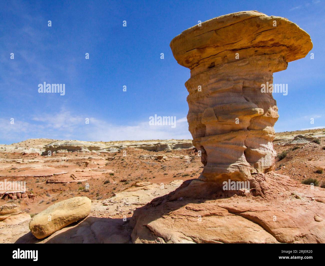 An Entrada Sandstone hoodoo rock formation in the San Rafael Desert in ...