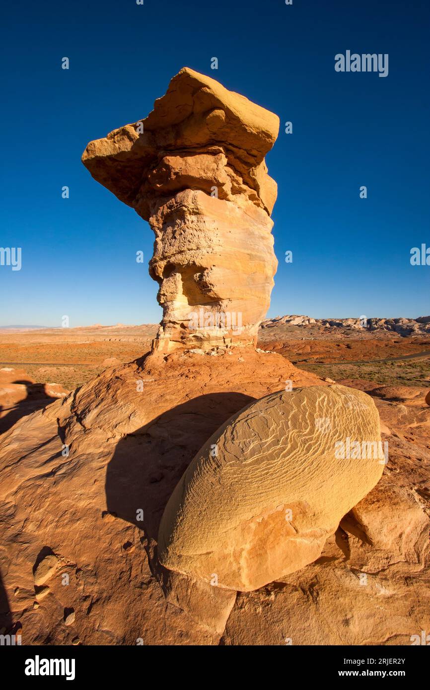 An Entrada Sandstone hoodoo rock formation in the San Rafael Desert in ...