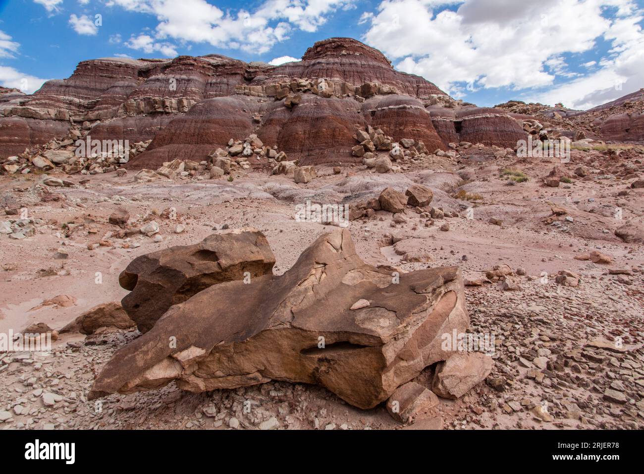 Colorful bentonite clay hills in the Morrison Formation in the ...