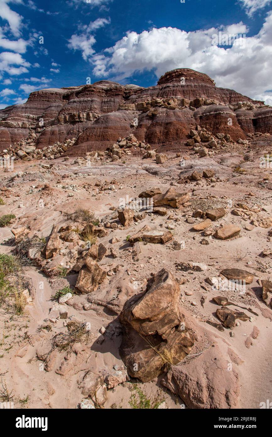 Colorful bentonite clay hills in the Morrison Formation in the ...