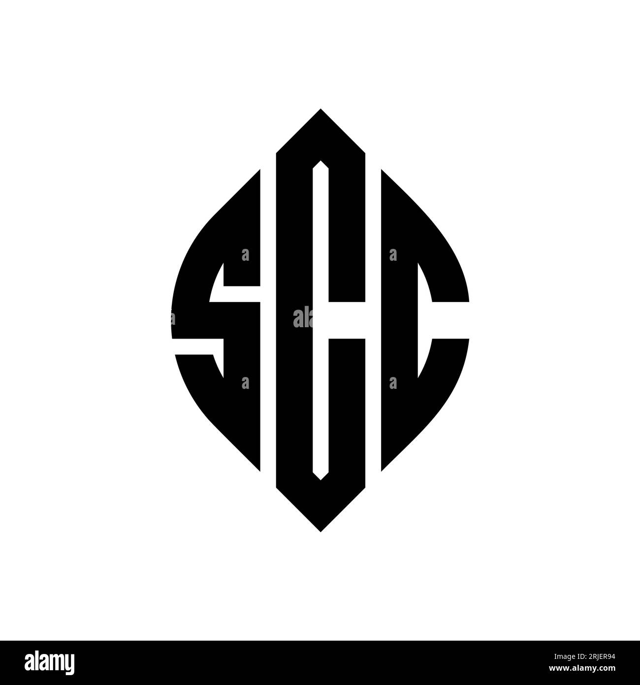 SCC circle letter logo design with circle and ellipse shape. SCC ...
