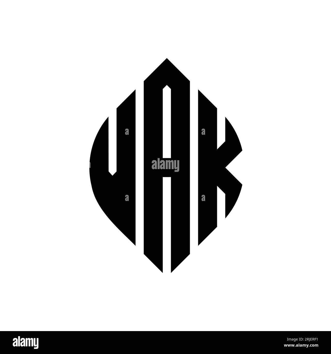 VAK circle letter logo design with circle and ellipse shape. VAK ellipse letters with ...