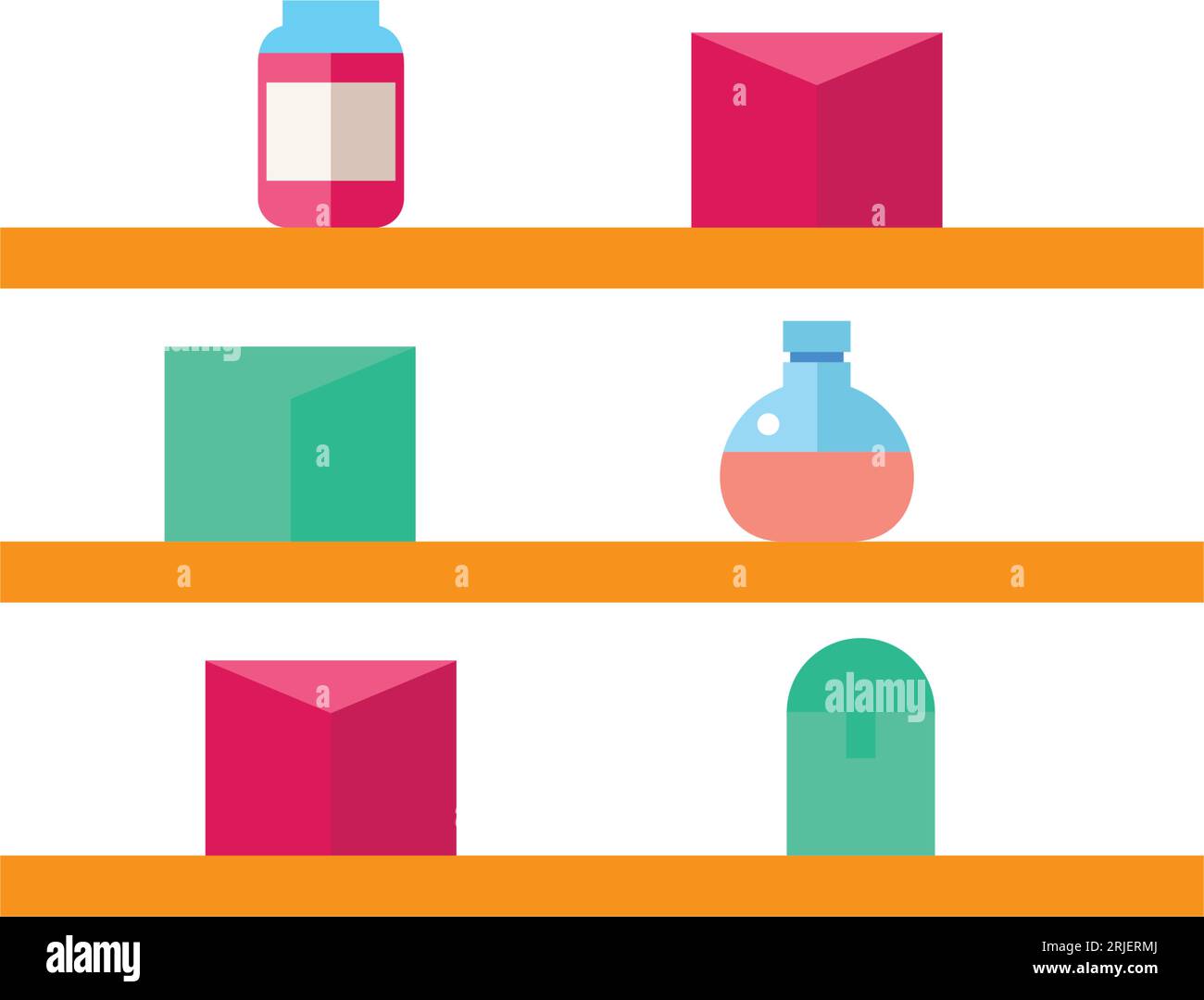 Beauty cosmetic product shelf Cut Out Stock Images & Pictures - Alamy