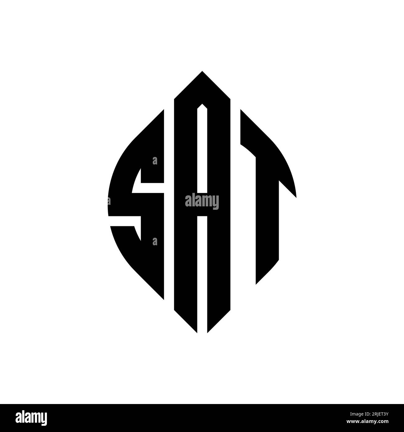 SAT circle letter logo design with circle and ellipse shape. SAT ...