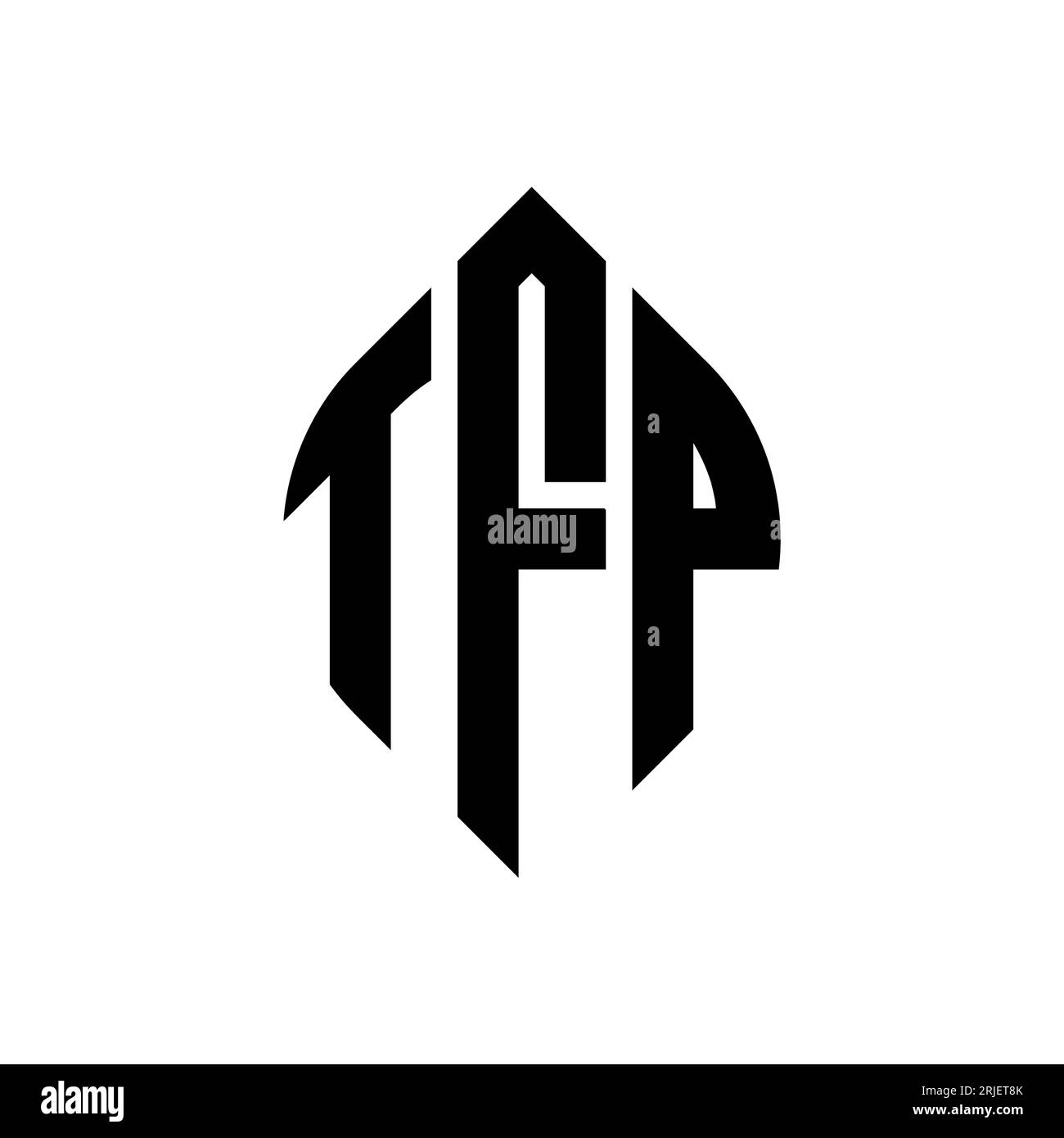 TFP circle letter logo design with circle and ellipse shape. TFP ...