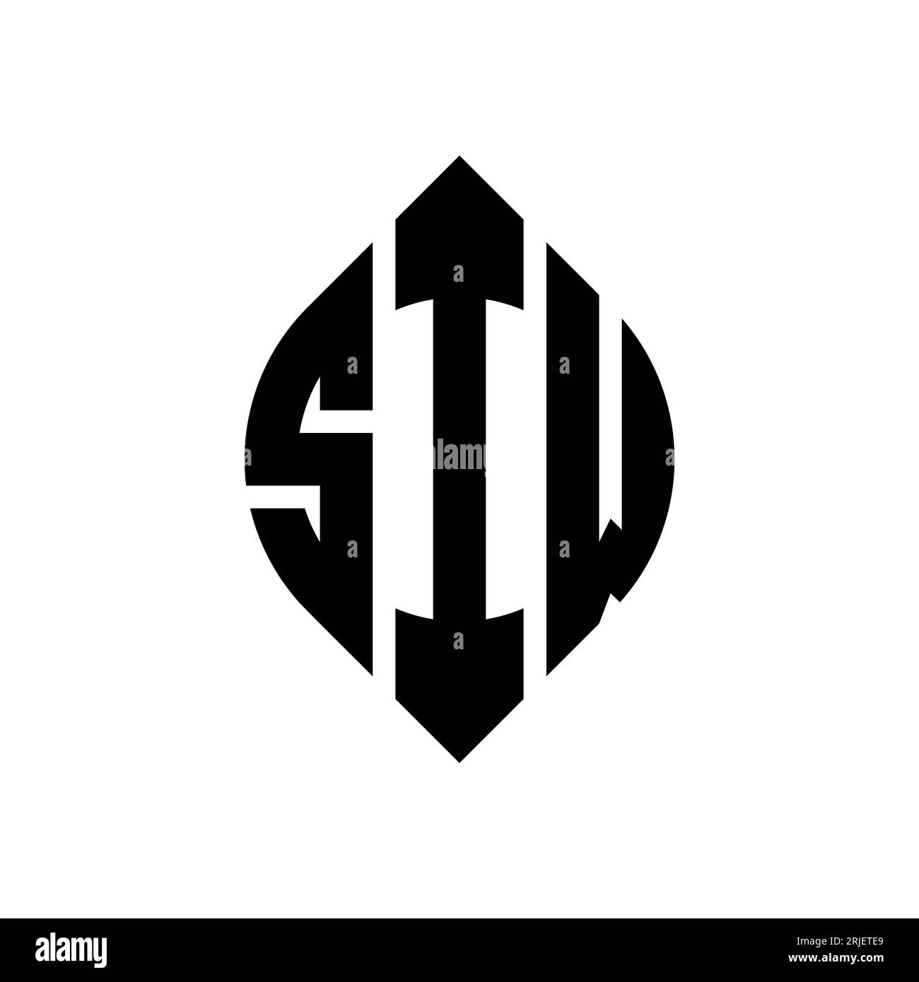 Siw Circle Letter Logo Design With Circle And Ellipse Shape Siw Ellipse Letters With