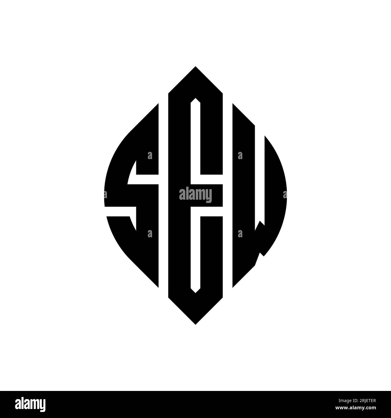 SEW circle letter logo design with circle and ellipse shape. SEW ...