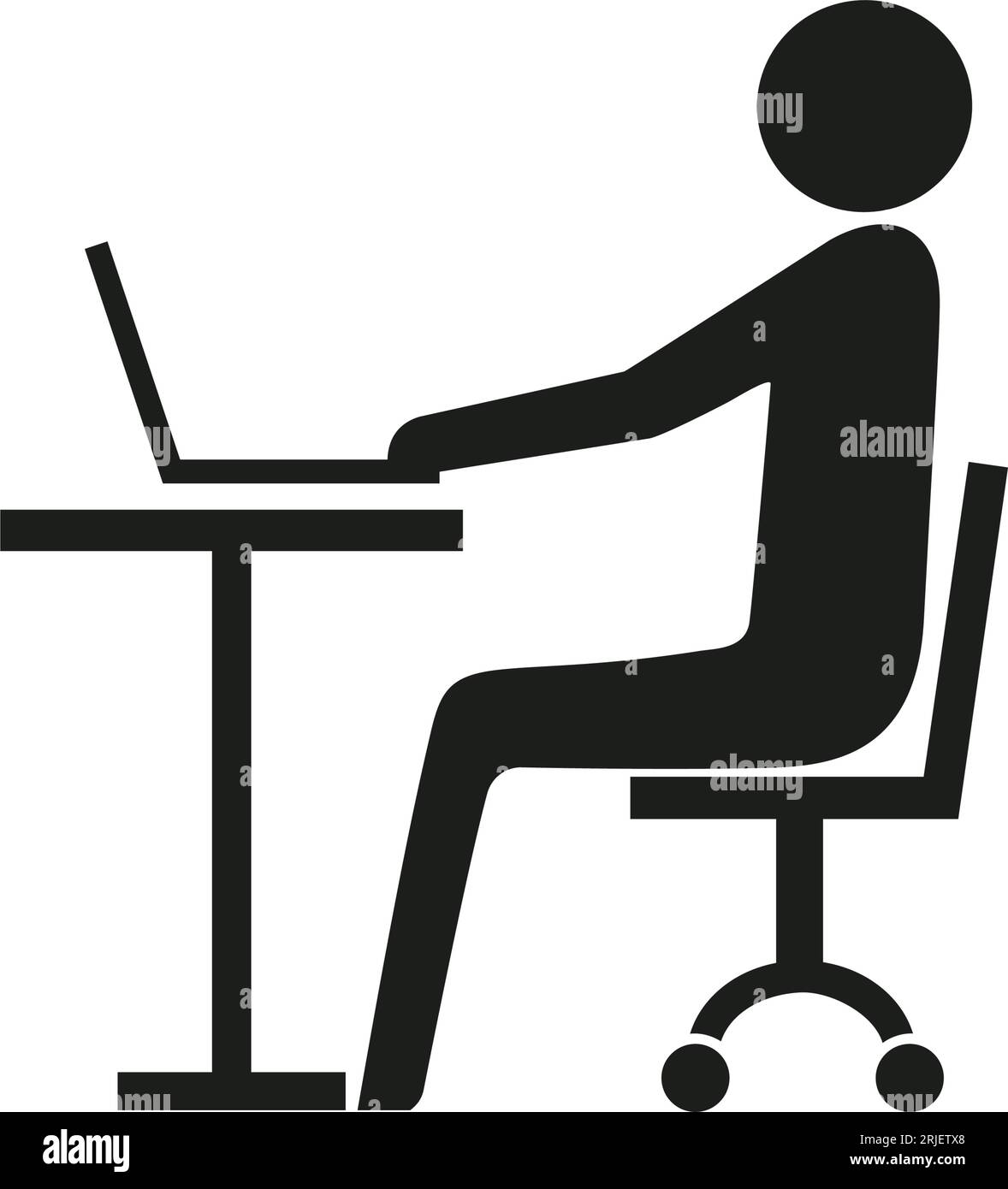 Male office worker using laptop Stock Vector Images - Alamy