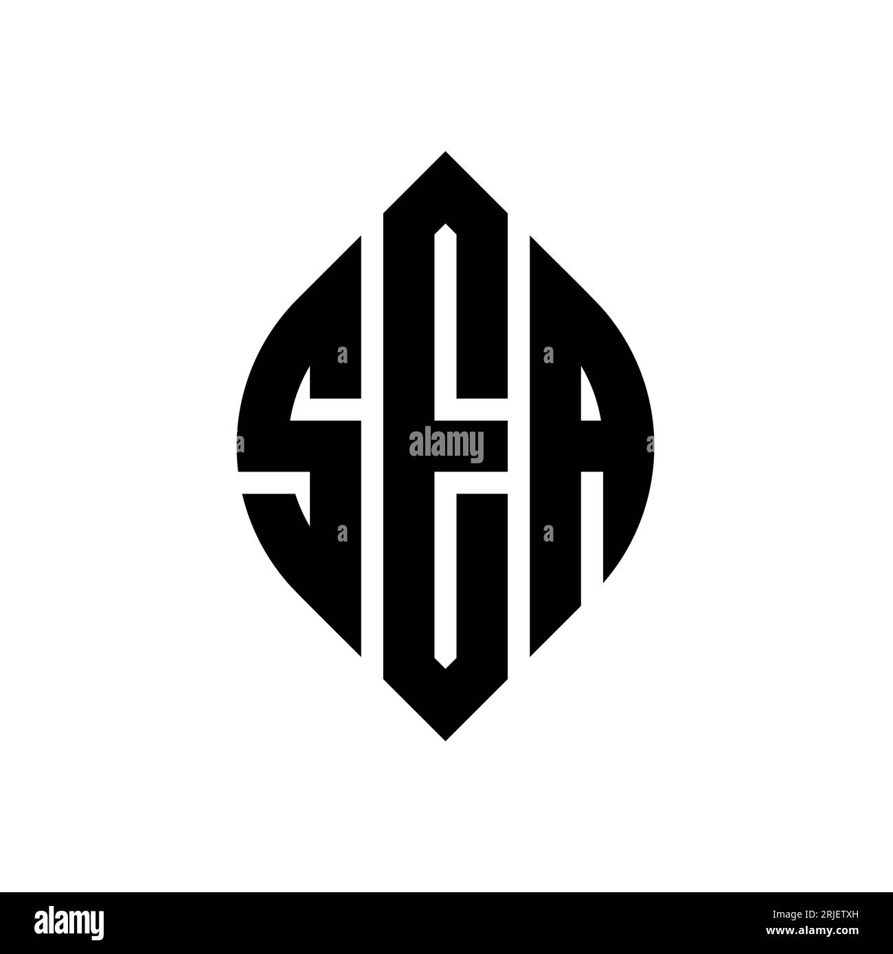 SEA circle letter logo design with circle and ellipse shape. SEA ...