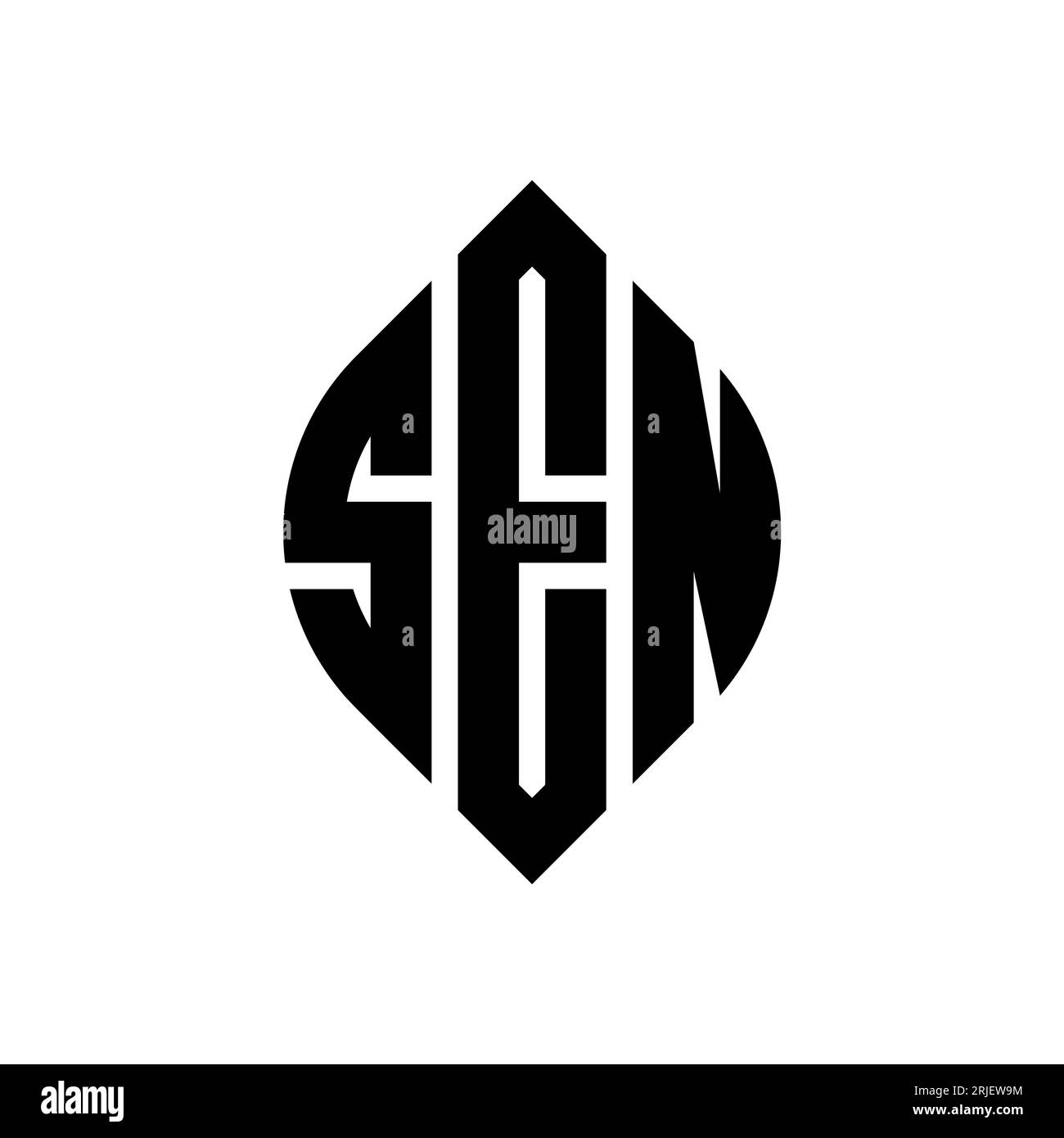 SEN circle letter logo design with circle and ellipse shape. SEN ...