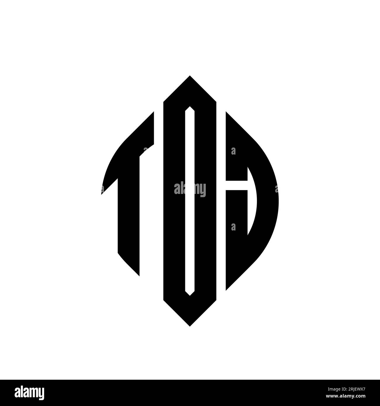 TOJ circle letter logo design with circle and ellipse shape. TOJ ...