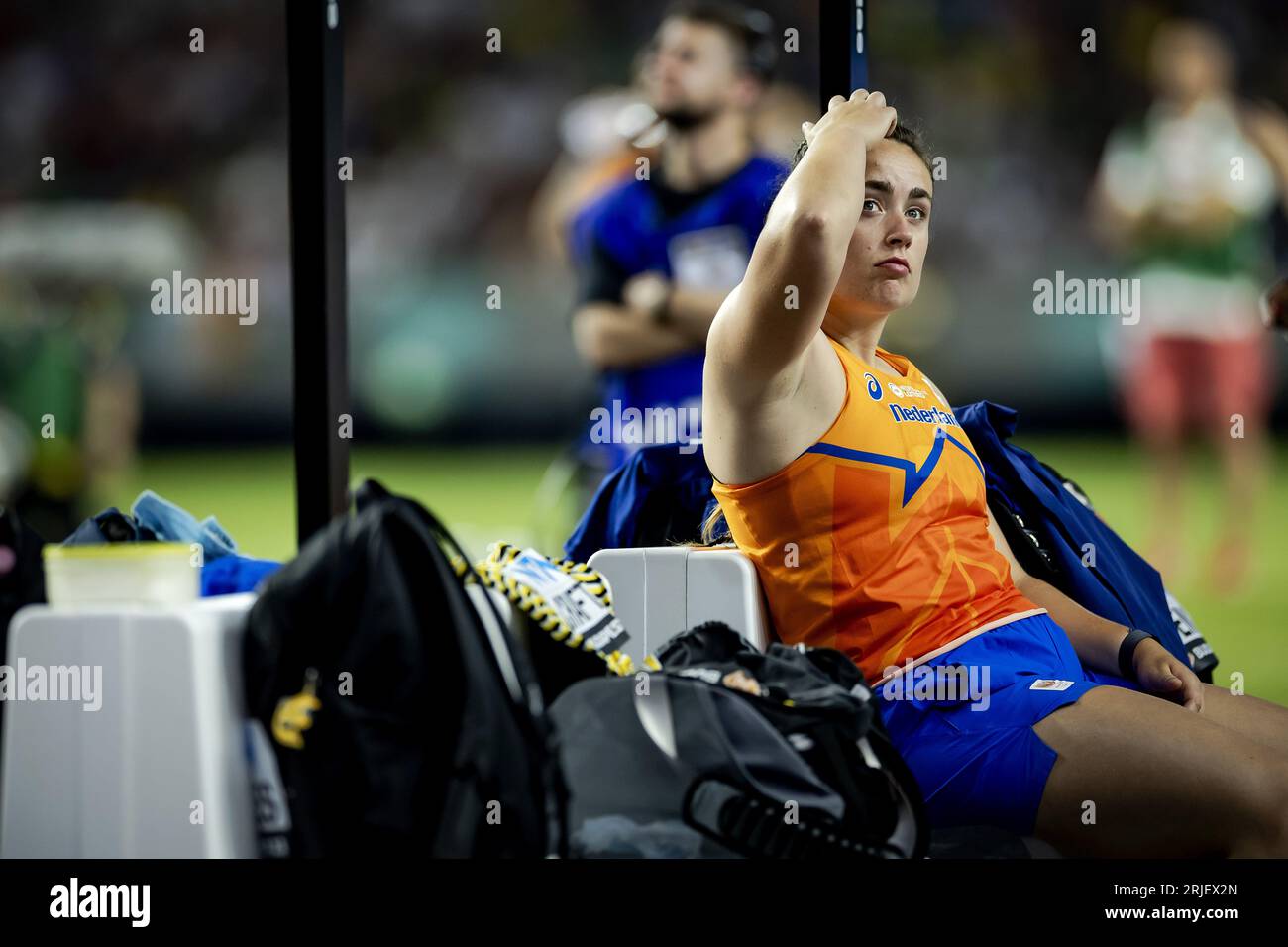 BUDAPEST - Jorinde van Klinken in action in the final of the discus ...