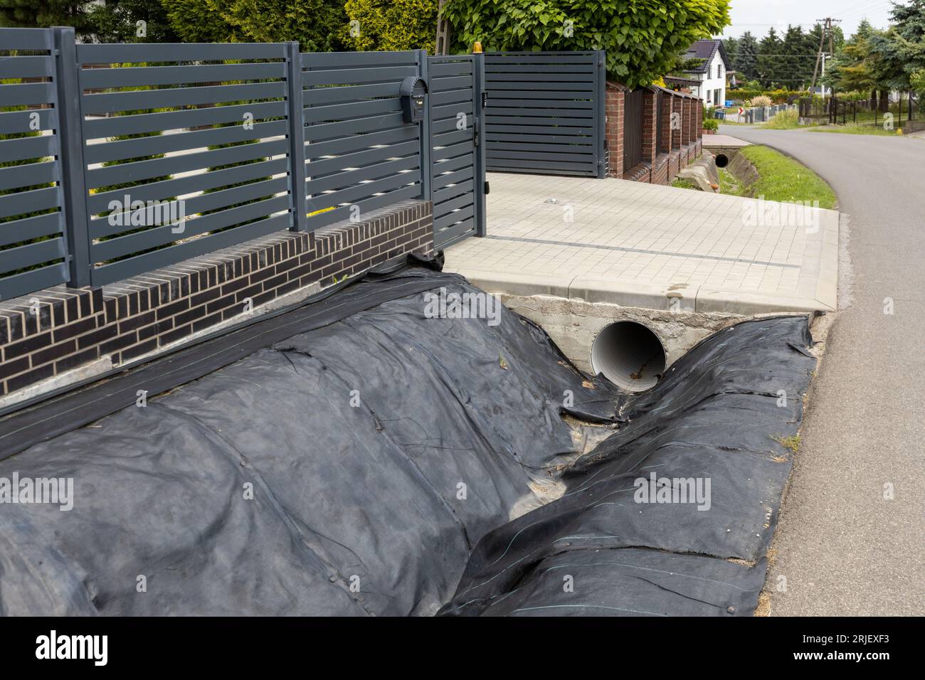 Safe and professional backyard drainage ditch, Protection against ...